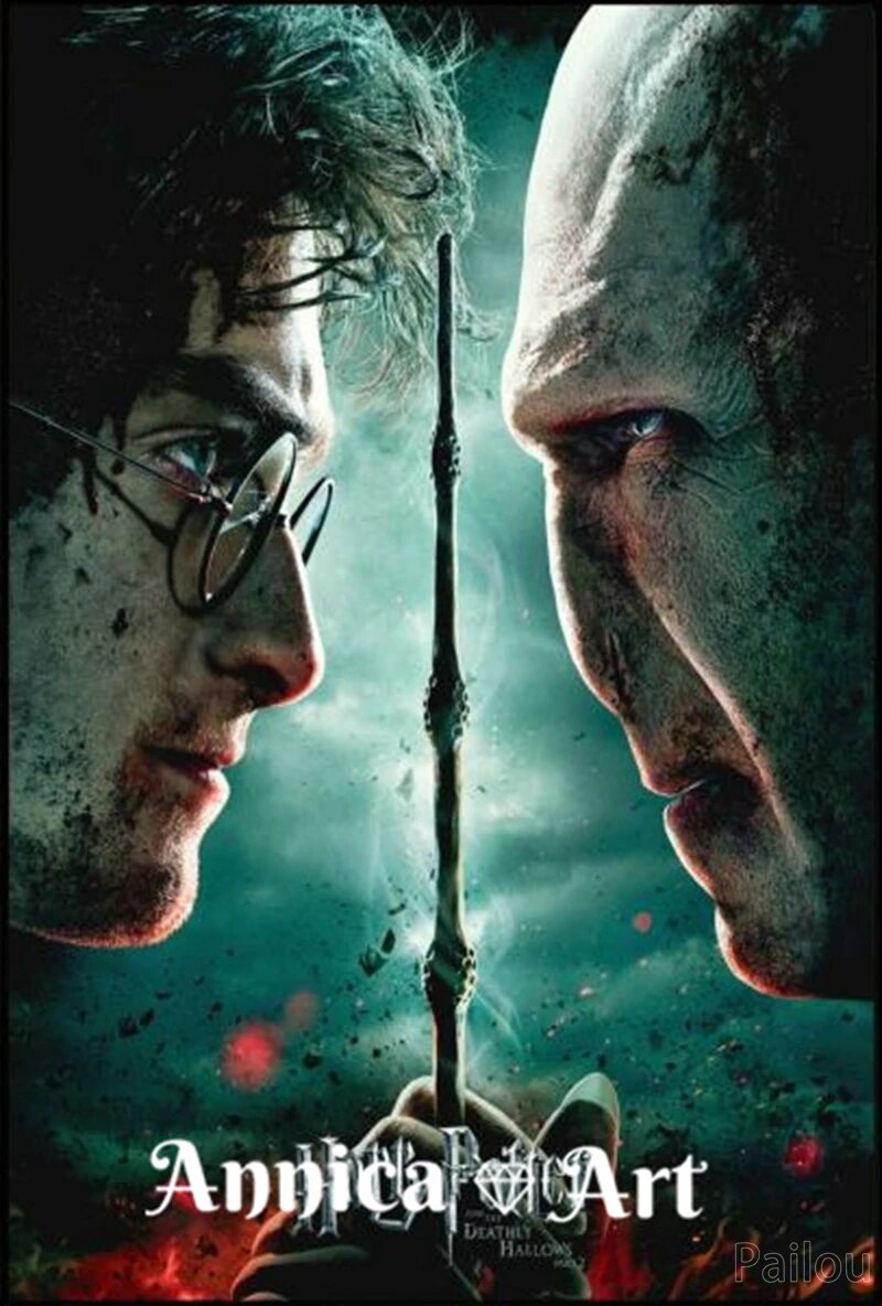 Алмазная мозаика на подрамнике "Гарри Поттер" круглые бриллианты 40х50см