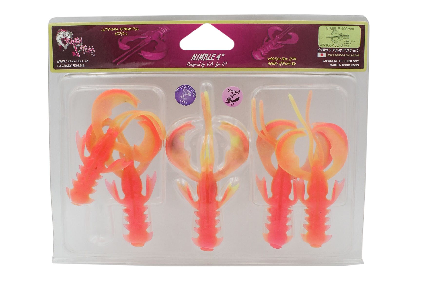 Crazy Fish Nimble 4" 43-100-13d-6-V приманка для щуки и окуня с игрой и дальним забросом