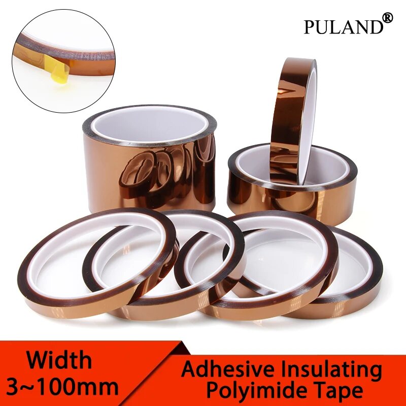 Полиимидная клейкая лента высокотемпературная 33 м/рулон Width 3mm, 1 roll