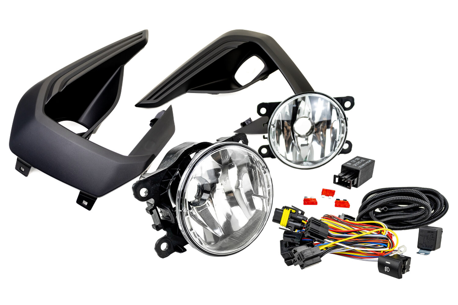 Комплект подключения противотуманных фар ML Auto Light Technology, ПТФ Тюн-Авто с рамками для Лада Веста NG Кросс