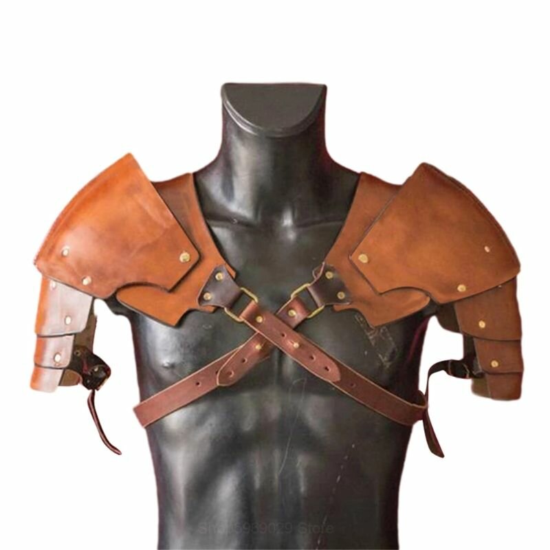Кожаные Наплечные Доспехи Средневекового Ренессанса-Коричневый