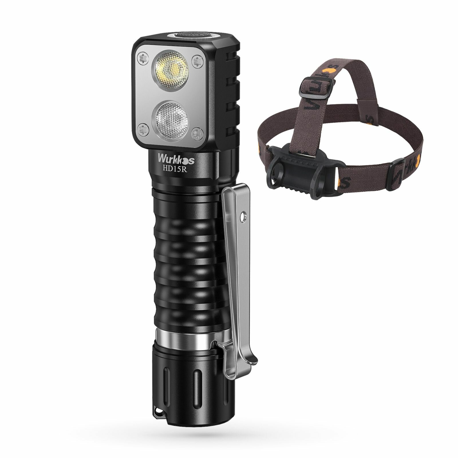Налобный фонарь Wurkkos HD15R черный 5000K с аккумулятором 18650 и ремешком налобного фонаря**