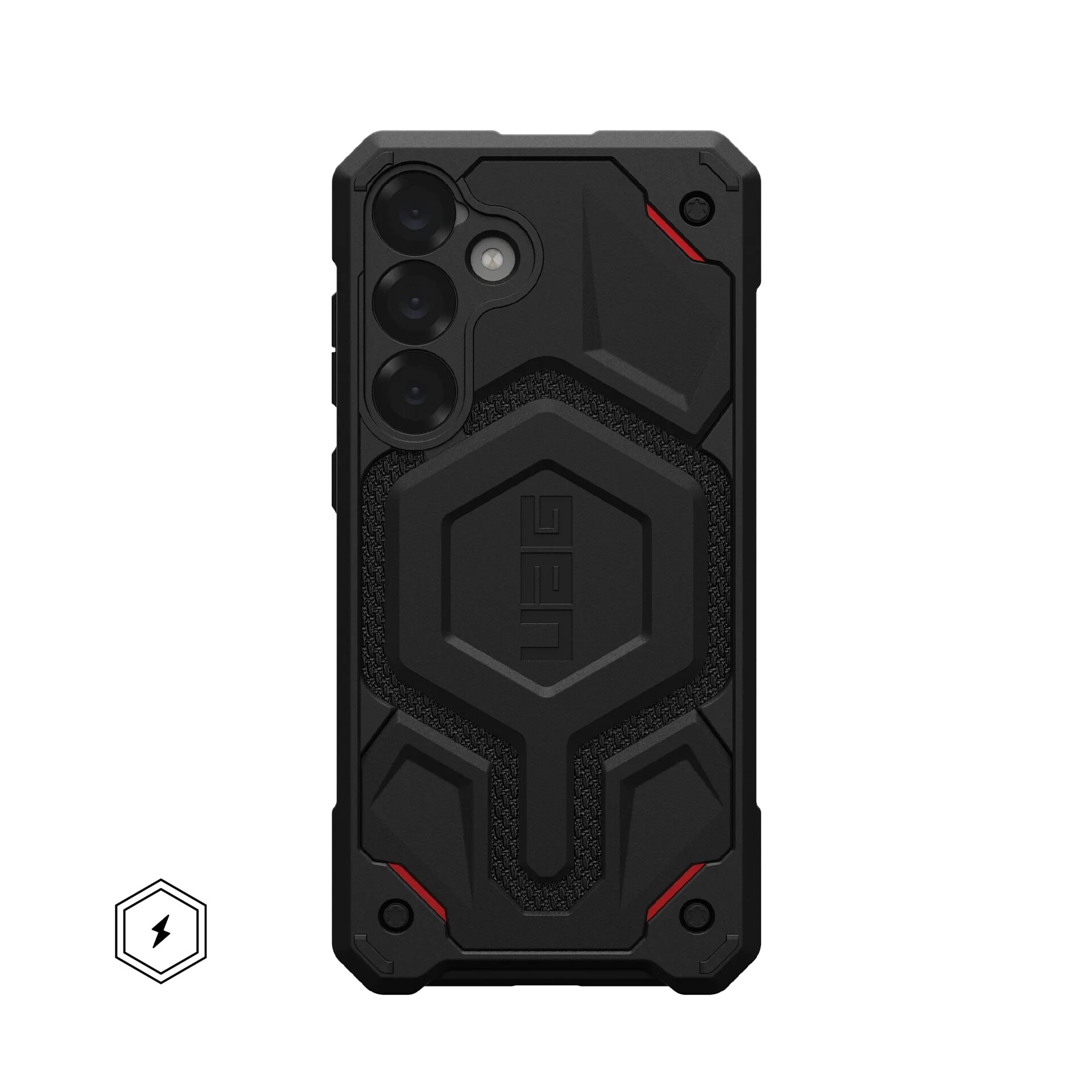 Противоударный чехол Uag Monarch PRO для Samsung Galaxy S25 совместим с MagSafe, чёрный (Kevlar-Black)