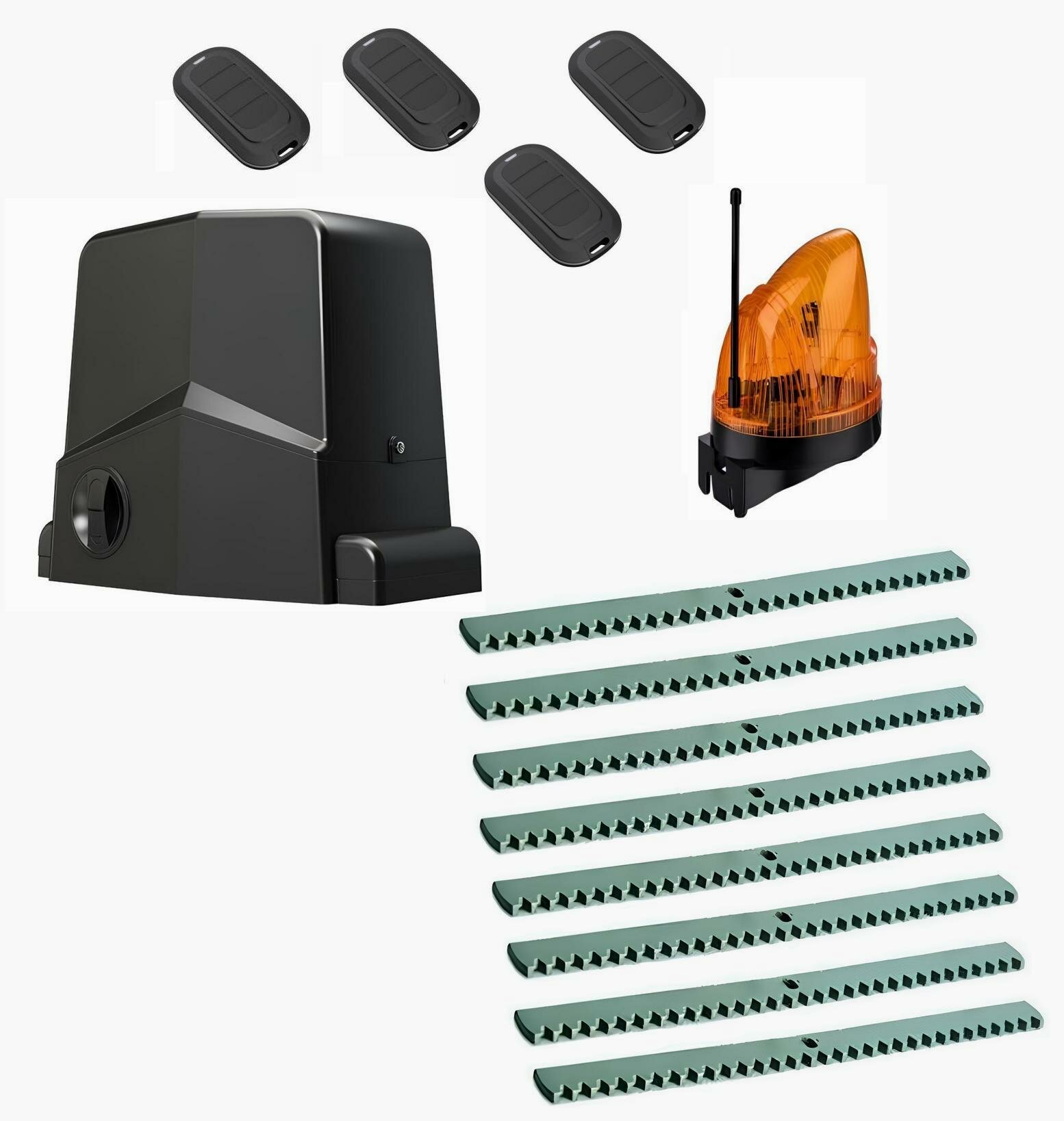 Автоматика для откатных ворот ARW-1000MKIT 1LK8-T4, комплект: привод, сигнальная лампа, 4 пульта, 8 реек