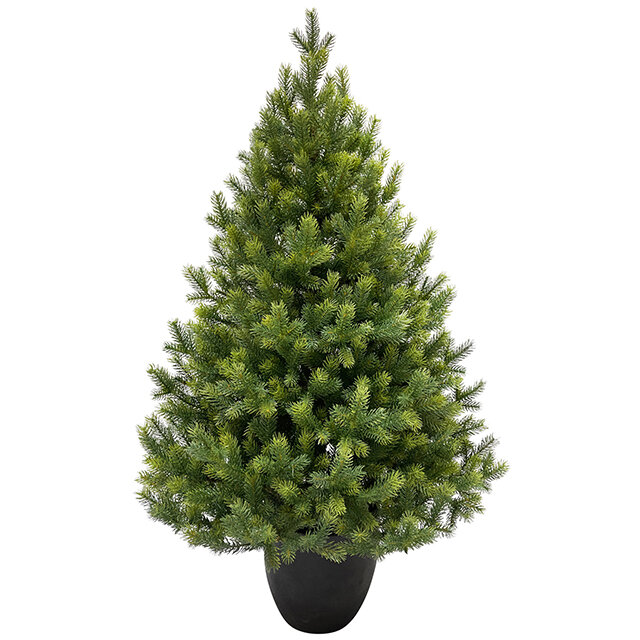 Настольная елка Сахалинская Премиум 90 см в кашпо, литая 100%, TreeDeLuxe, 70185