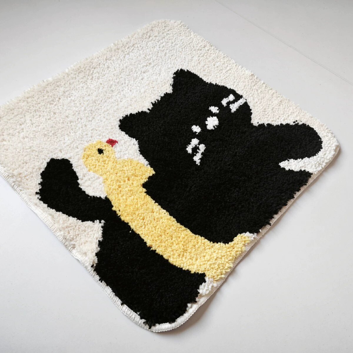 Коврик детский, на сиденье, флис, вата, 50х50 см, желтый, черный