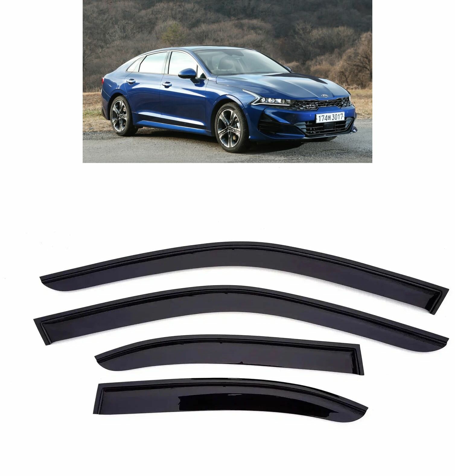 Дефлекторы боковых окон KIA K5 КИА К5 (2019 -2024) III