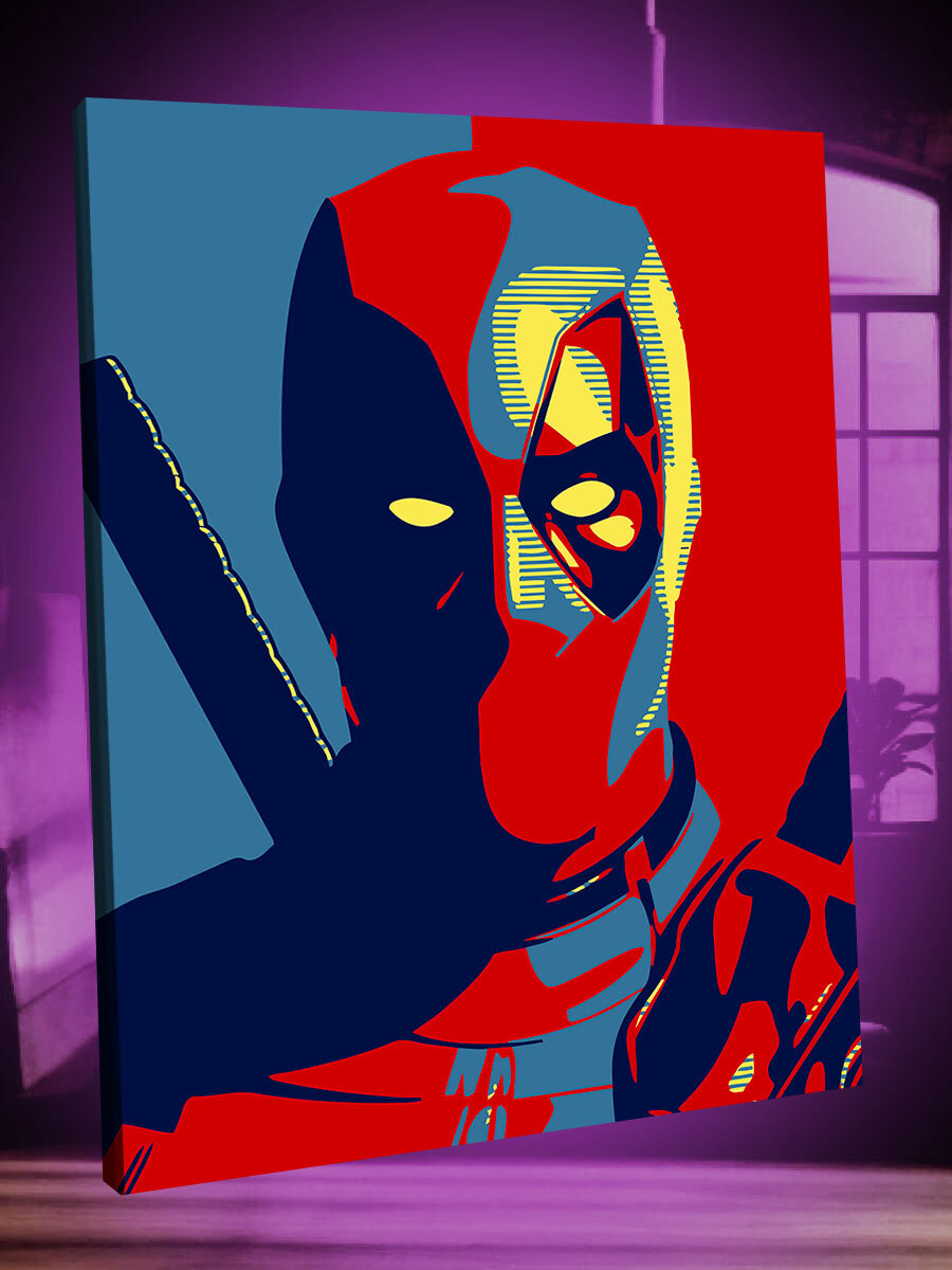 Картина по номерам "Дэдпул портрет" на холсте с подрамником