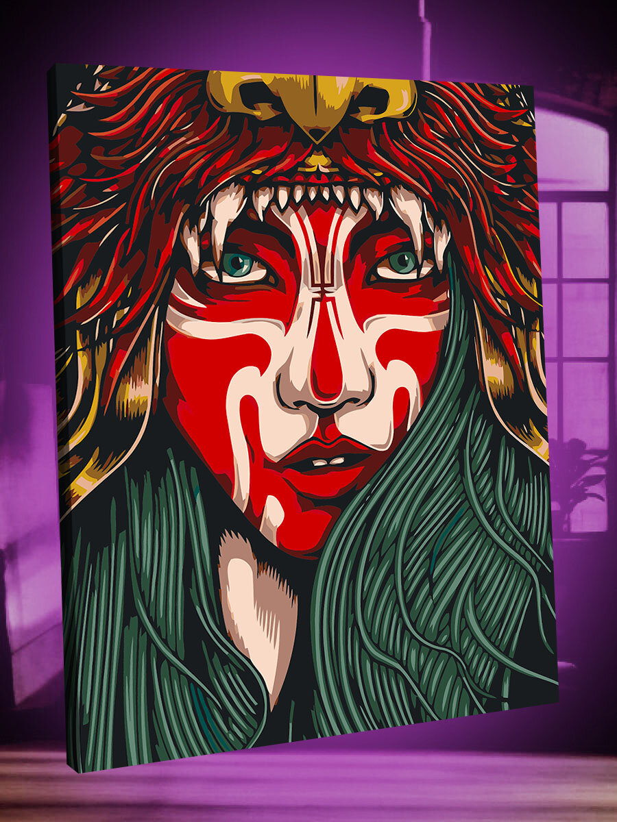 Картина по номерам "Индеец" холст на подрамнике 40х50