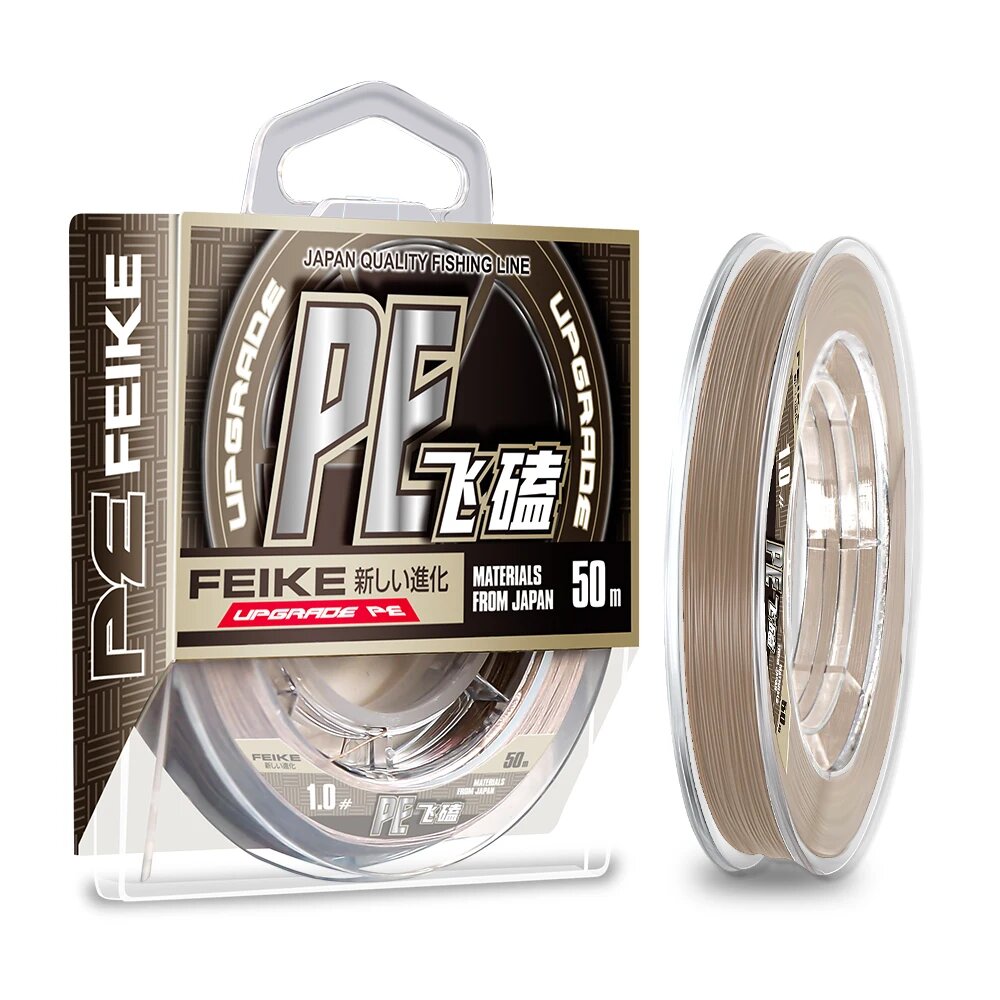 FEIKE Плетенка PE 1.0, 50м, Коричневая