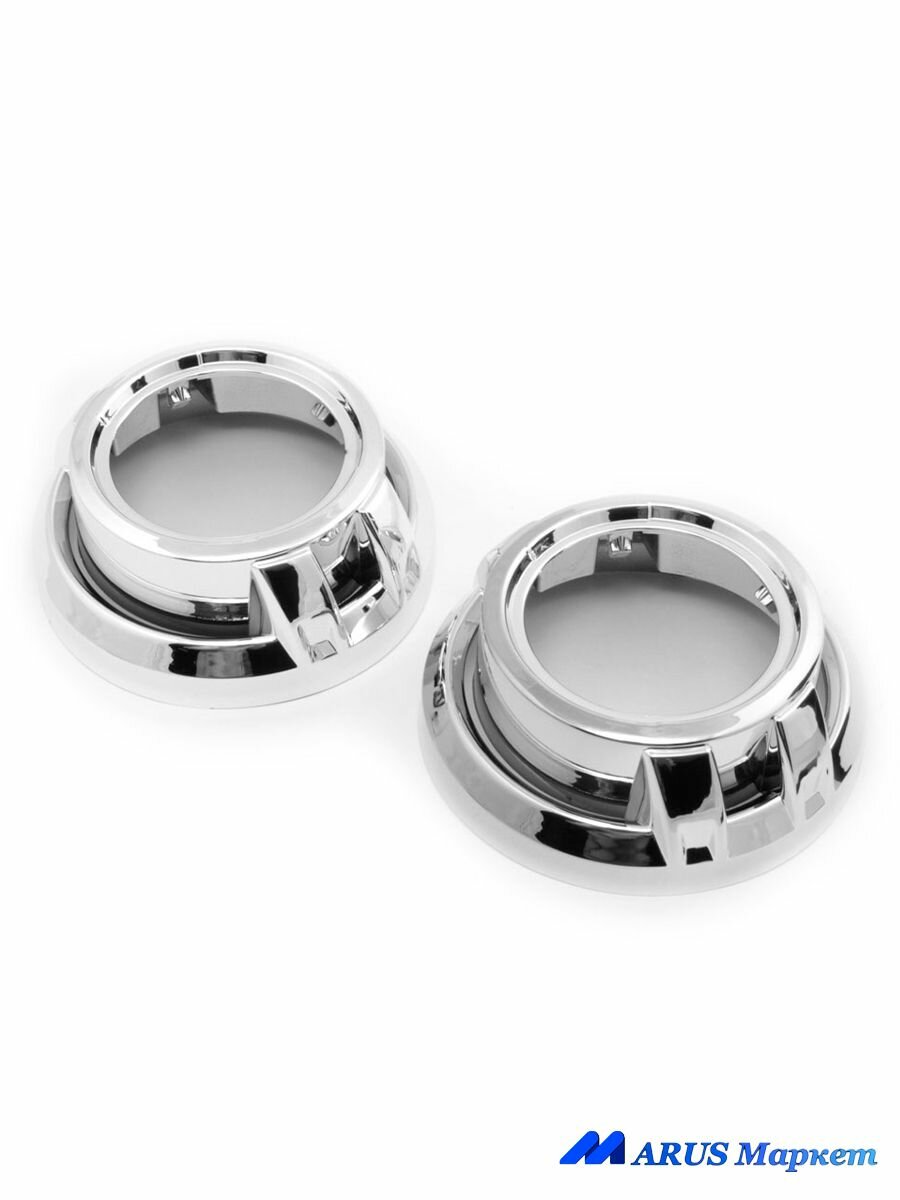 Маски MTF Light №4 для Bi-LED линз 3 дюйма, цвет хром, комплект 2шт.