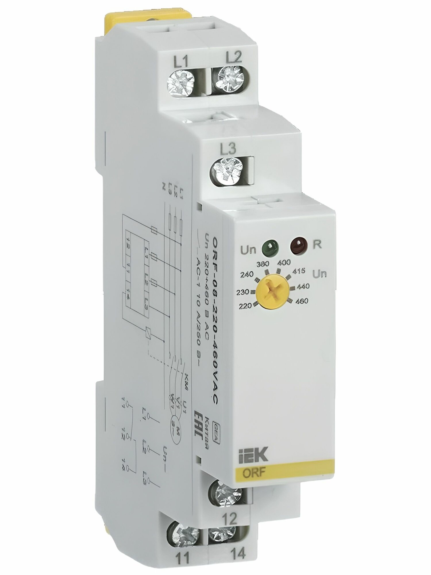 Реле фаз IEK ORF 08 3ф, 220-460В AC, Артикул: ORF-08-220-460VAC.