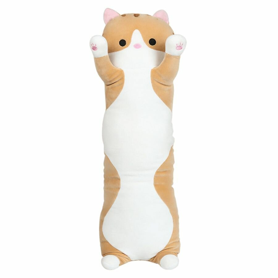 Мягкая игрушка "Кот-Батон" от "Блеск", плюш/текстиль, оранжевая, 130см