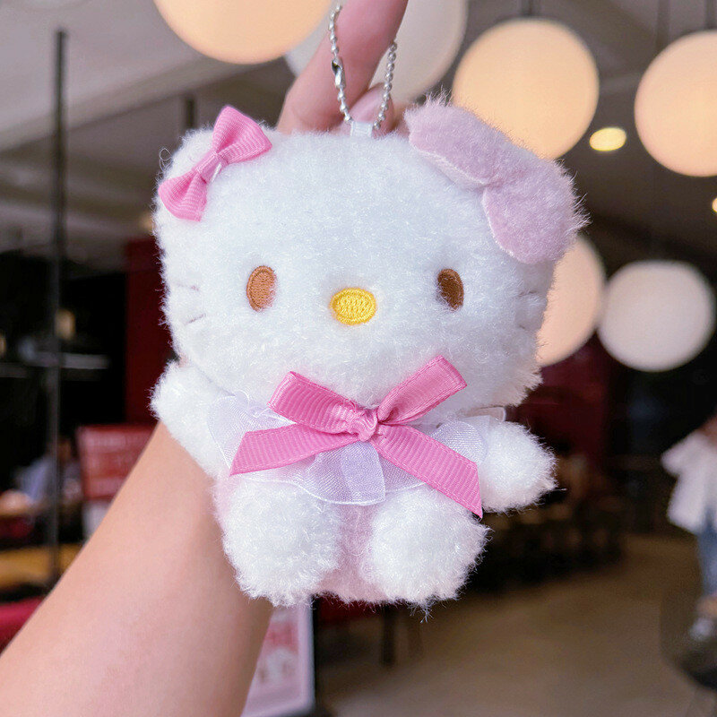 Мягкая игрушка my melody брелок с серебряным карабином для рюкзака и подарков hello kitty