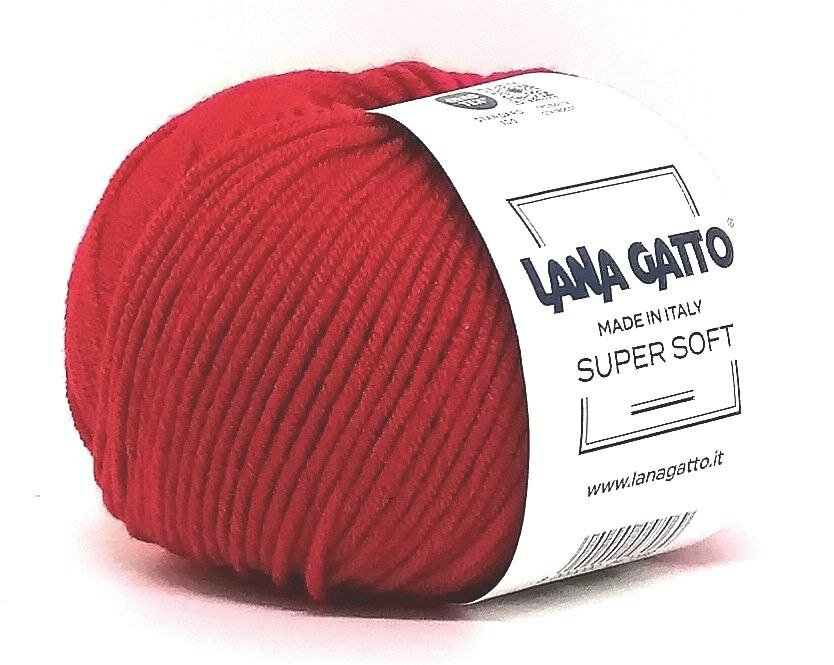Пряжа Lana Gatto Super Soft (1 моток) 10095 красный