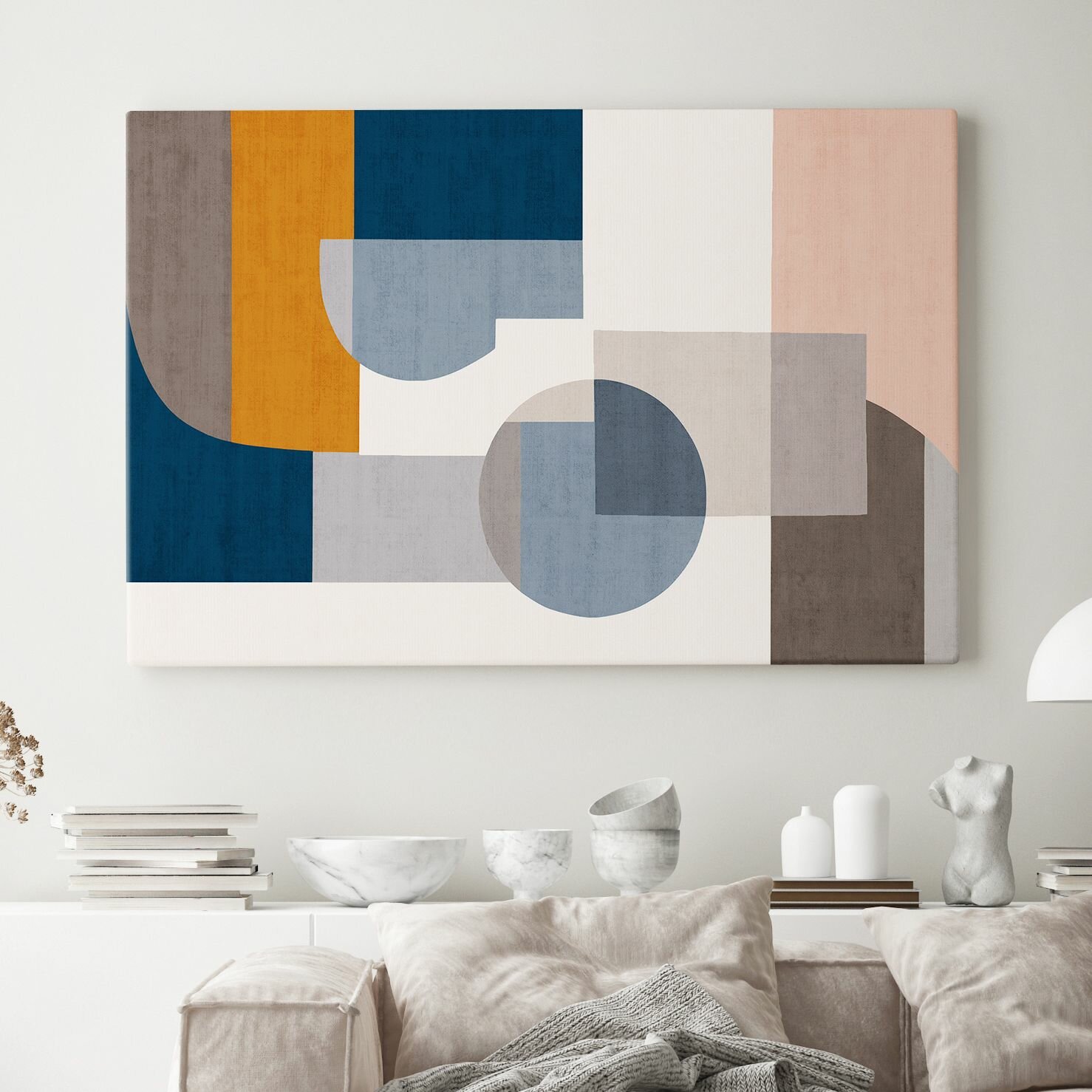 Интерьерная картина "Абстракция геометрий" на холсте, большая, размер 30 на 45/ 30х45 см