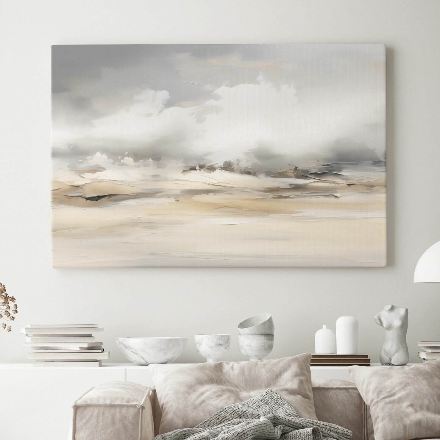 Интерьерная картина "Абстракция полей" на холсте, большая, размер 30 на 45/ 30х45 см