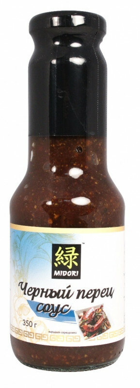 Соус чили из черного перца Мидори для приготовления горячих блюд из мяса и птицы 350 г, Китай
