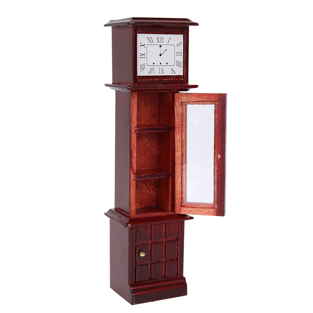 1:12 Миниатюрные винтажные напольные часы для кукольного домика, мебель, аксессуары для украшения кукольного домика