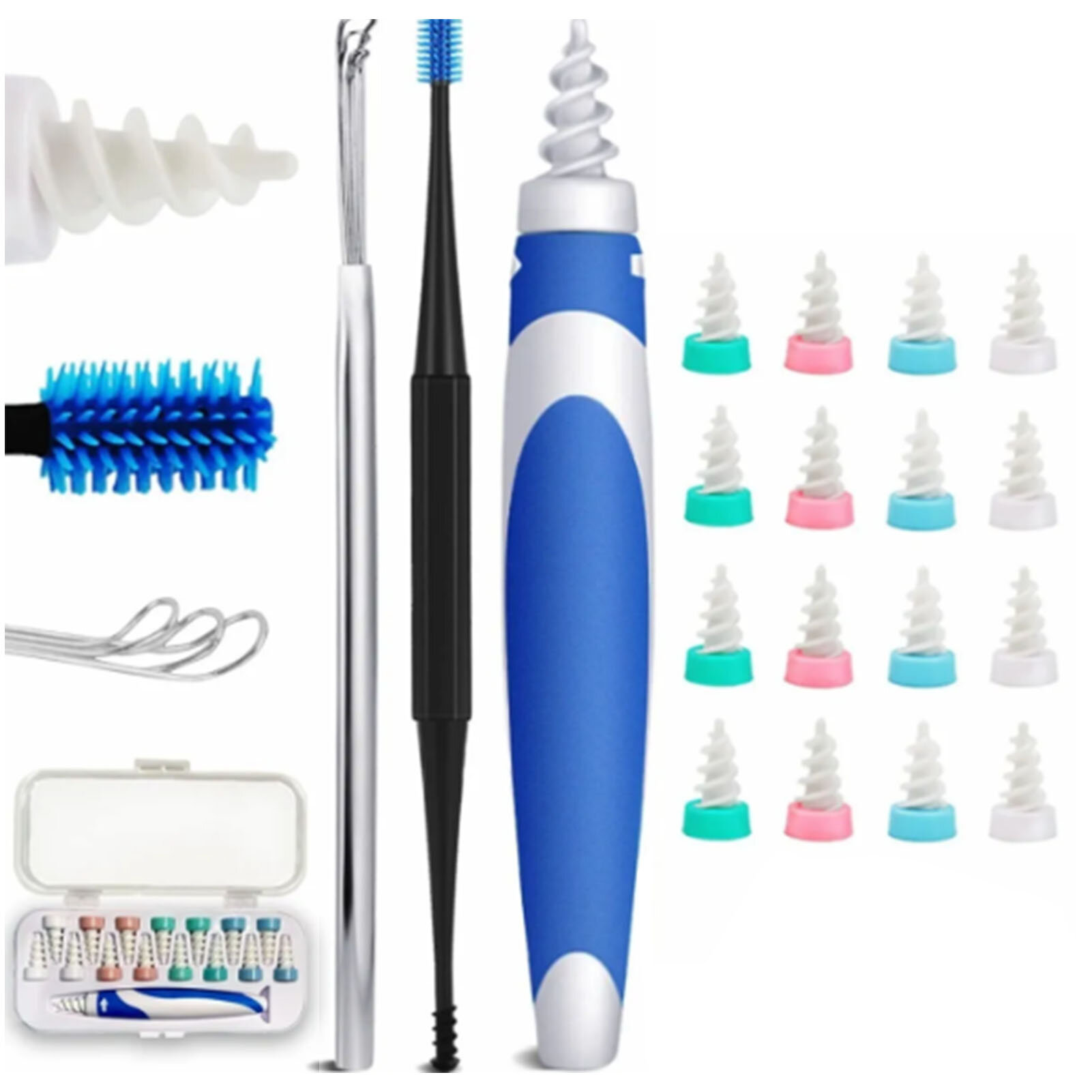 Набор для чистки ушей, комплект инструментов для чистки, спиральная ушная палочка, портативные средства по уходу за телом.