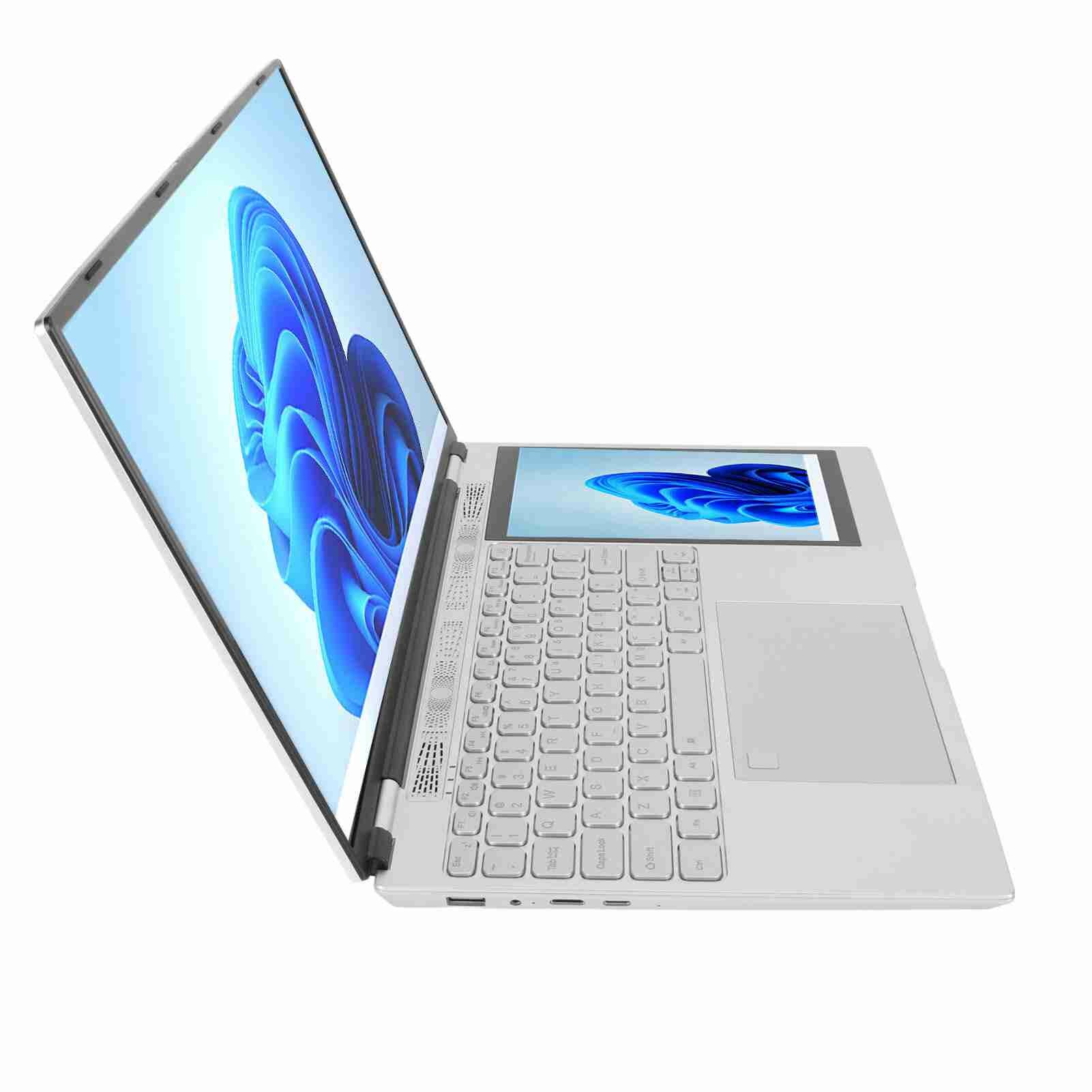 Ноутбук с двойным экраном 1920x1080 15,6-дюймовый IPS 1280x800 7-дюймовый сенсорный IPS-экран 16 ГБ Разблокировка отпечатком пальца Ноутбук 100 240 В 16 ГБ + 128 ГБ с вилкой UK