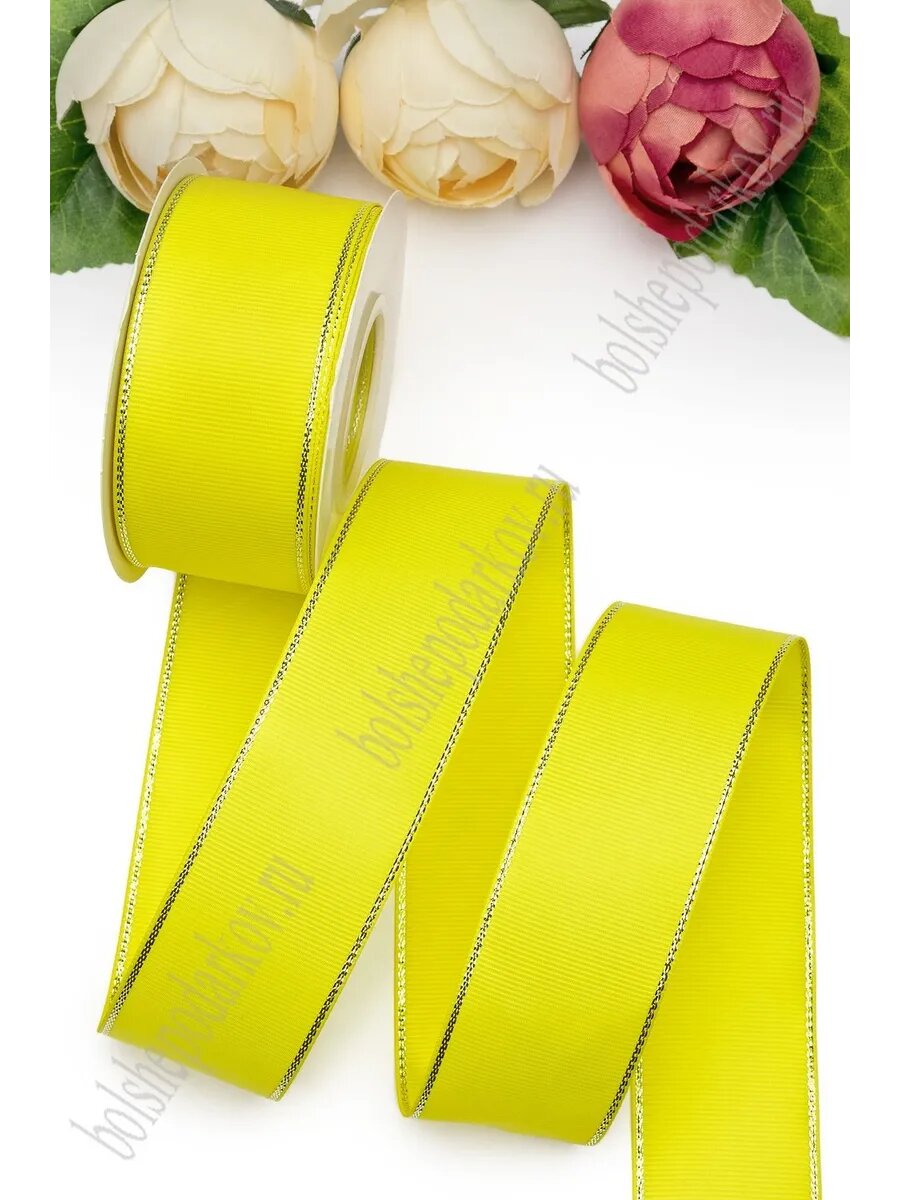 Лента репсовая с люрексом 4см (9 метров)