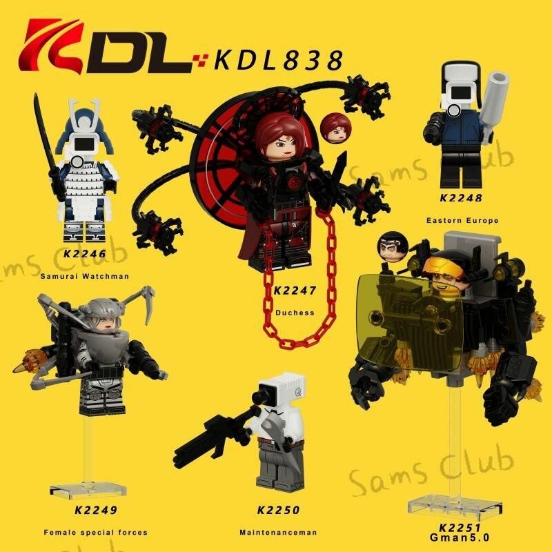 Набор минифигурки скибиди туалет/Skibidi Toilet совместимы с легo конструкторами,6шт /KDL838