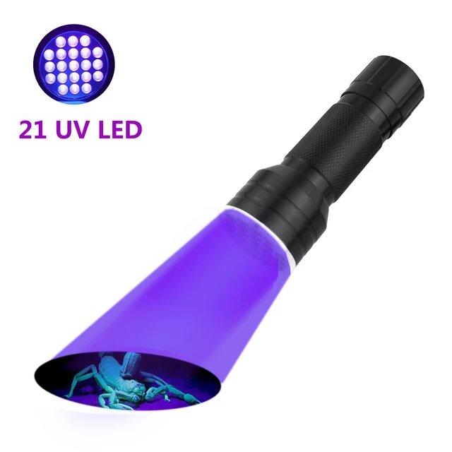 Ультрафиолетовый фонарик 21 UV LED, 395 нм