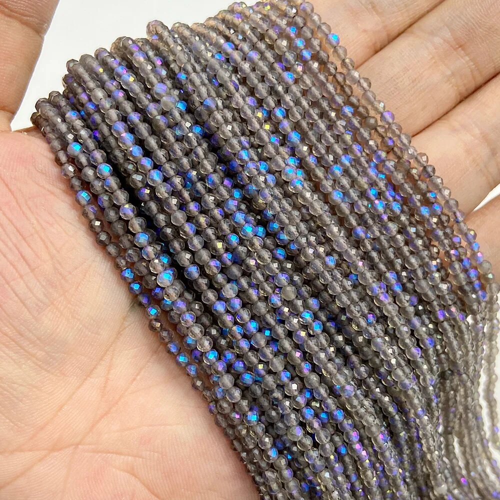 Бусины из лабрадорита, обсидиана, лунного камня vinswet 2-4 мм 3mm about 120pcs, Ice Obsidian