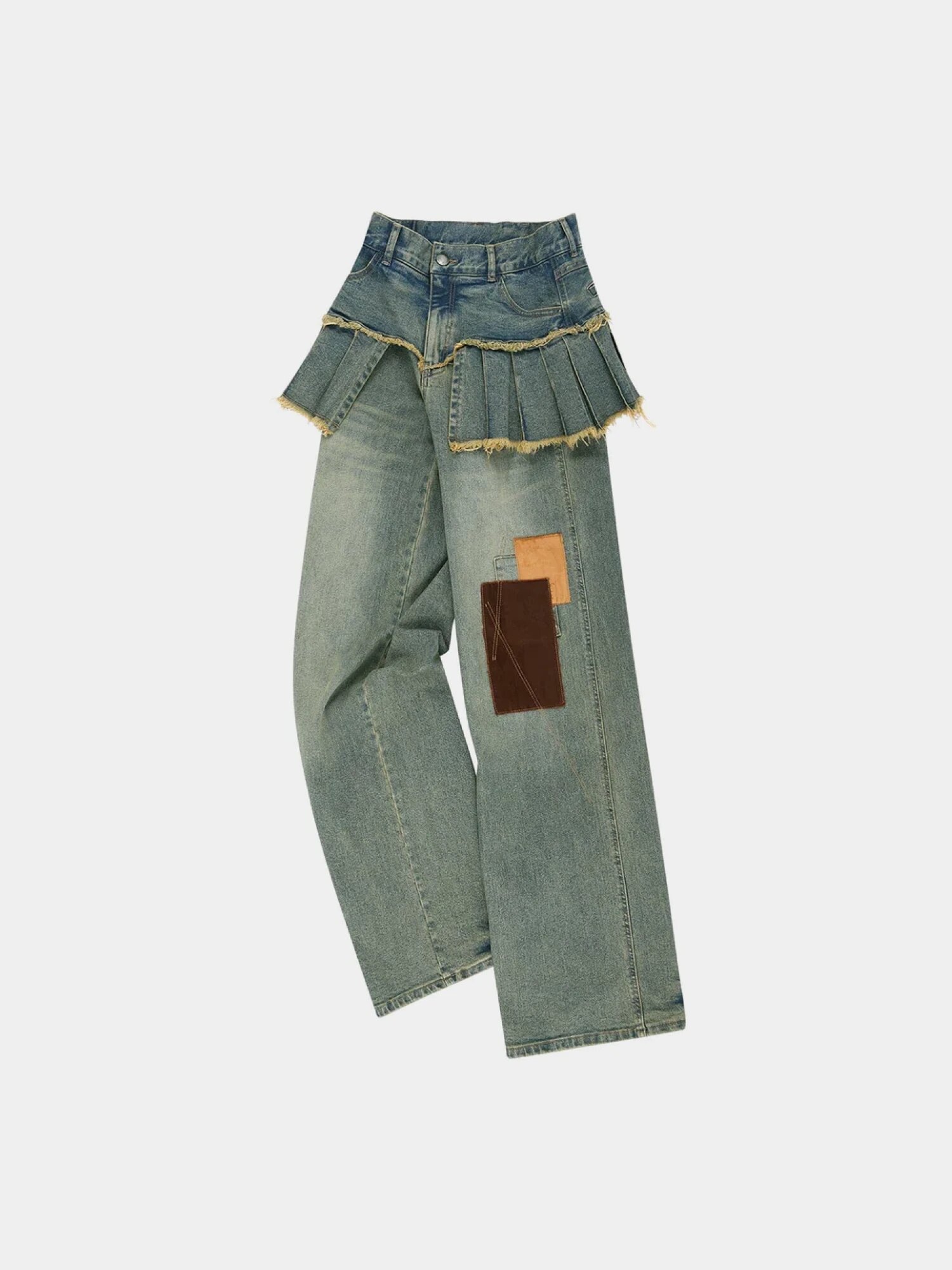 Джинсы Patchwork Denim Pleats 