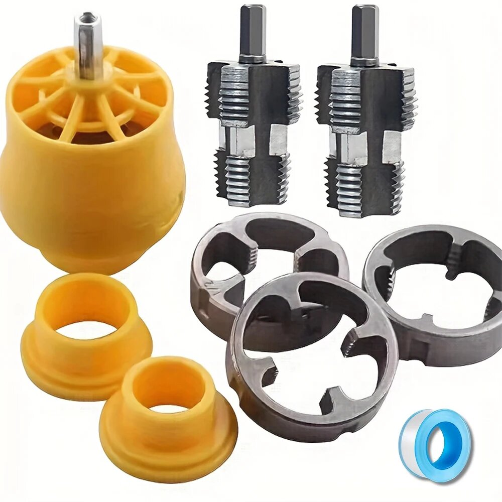 Набор инструментов для нарезания резьбы для труб 1/2", 3/4", 1" 11PCS