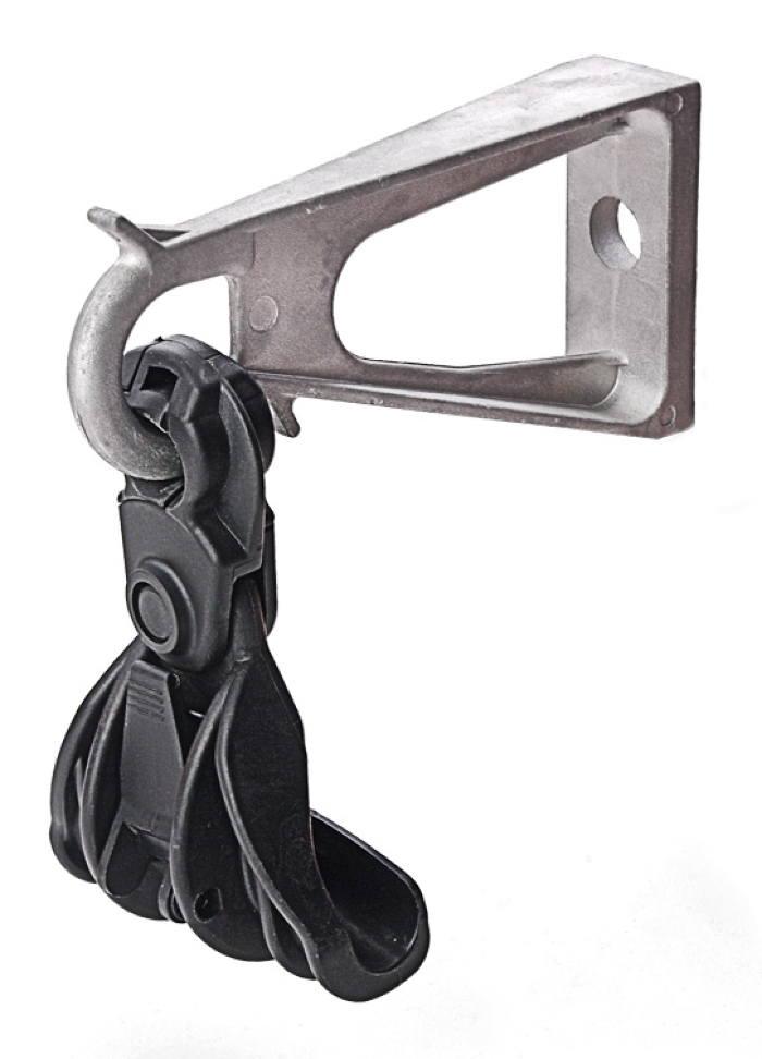 Комплект промежуточной подвески КВТ КПП-1500 для крепления СИП, из 2 предметов, кронштейн и поддерживающий зажим, болт М16, предельная нагрузка 12кН / крепеж