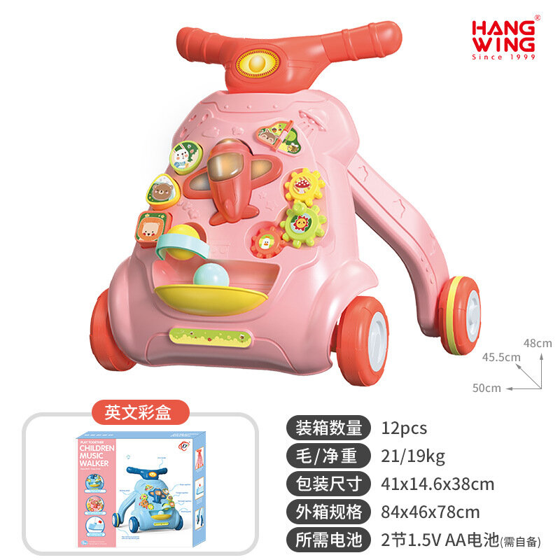 Кросс-бордерный популярный детский ходунок, музыкальный скользящий ходунок для детей, анти-переворот, многофункциональный ручной ходунок