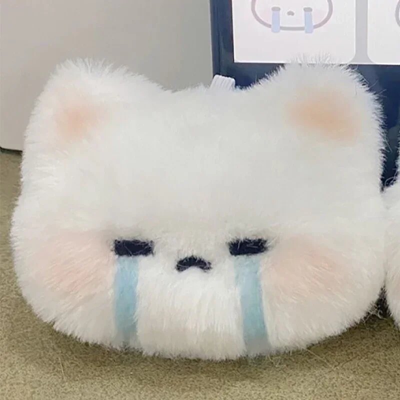Мягкий плюшевый брелок с кроликом для женщин, меховая сумка с котенком, подвески, детские игрушки, брелок для ключей с животными, пара, подарок другу, Белый