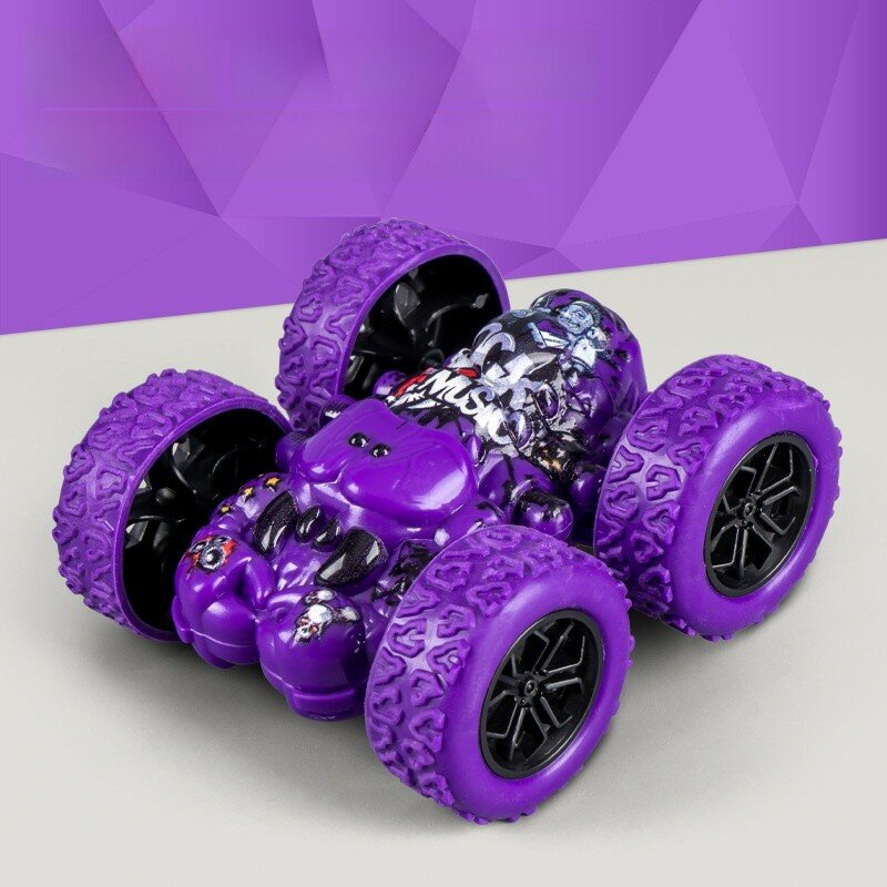 Inertia doublesided offroad stunt car toy for kids ages 0 to 6, purple
