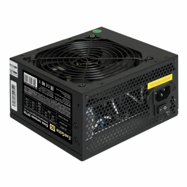 Блок питания ExeGate XP750 EX292166RUS-S 750W (EX292166RUS-S) черный - 750 Вт, ATX 20+4 пин, 4 pin + 4 pin CPU, 3 SATA, 1 x 6+2 pin PCI-E