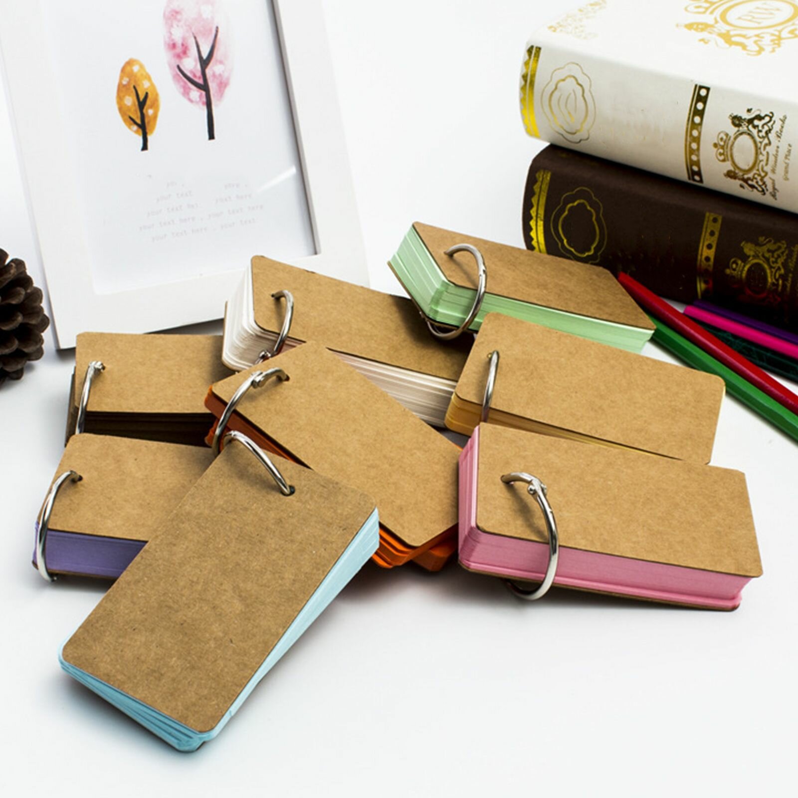 50 - миллиметровый картон - чек для заметок 35х2 мм с кольцами для перен. из других материалов