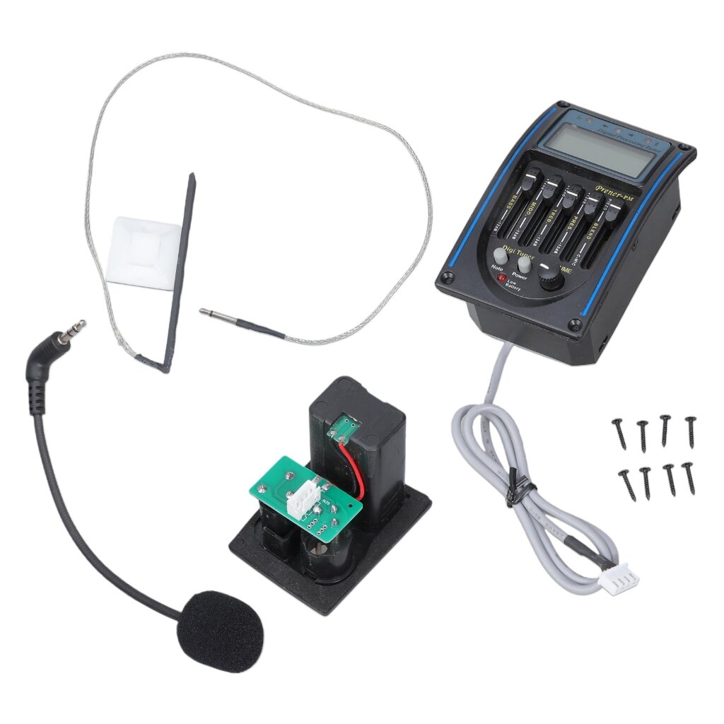 LC-5 5-Полосный Комплект Пьезо-Звукоснимателя Для Акустической Гитары, Предусилитель Эквалайзера, ЖК-Тюнер, Система Пьезо-Звукоснимателя, Эквалайзер с Микрофоном и ЖК-дисплеем