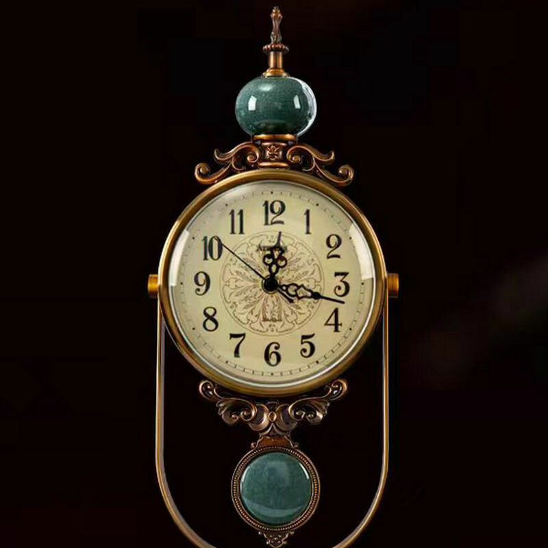 Часы столовые, европейский дизайн, бесшумный механизм, металл