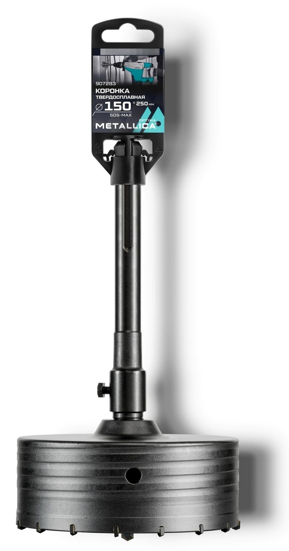 Коронка твердосплавная METALLICA Optima / Металлика Оптима по кирпичу, бетону, камню, в сборе, из инструментальной стали, SDS-max, 150мм, 250мм / инструменты