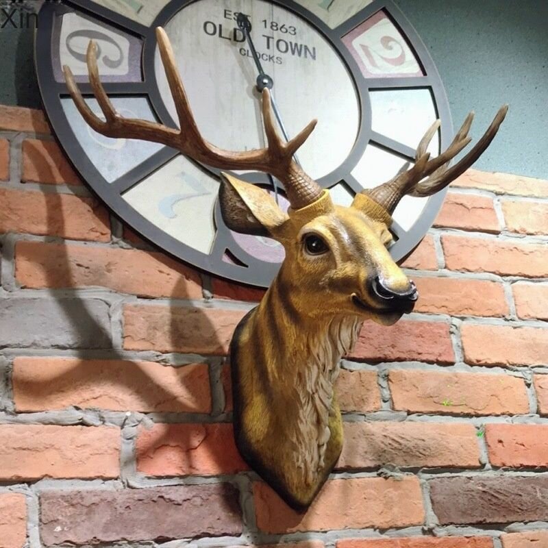 Креативная деревянная голова оленя в европейском стиле в стиле ретро, используемая для подвесок для украшения стен