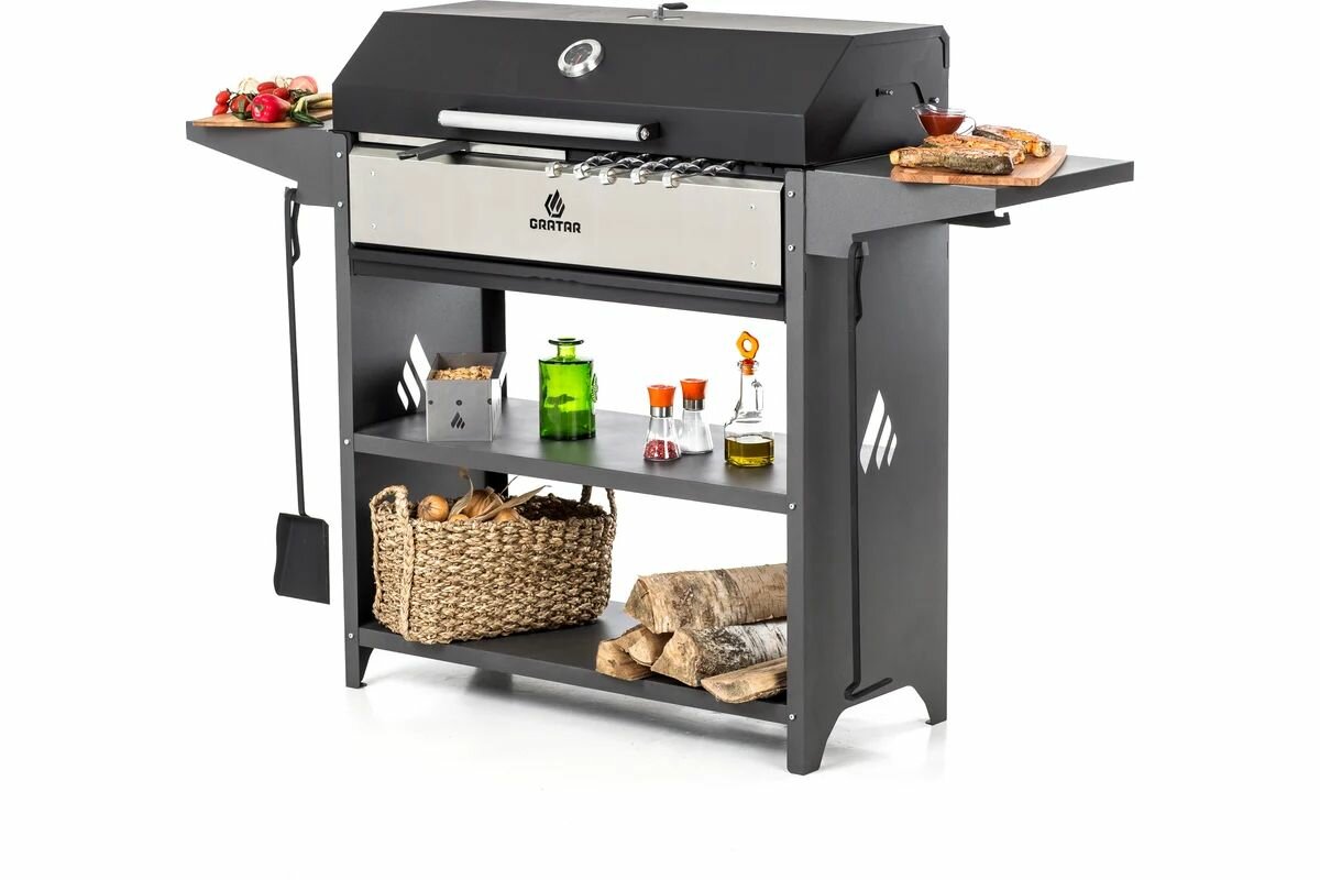 Мангал Gratar Professional Optima BBQ POB 3000, нержавеющая сталь, черный