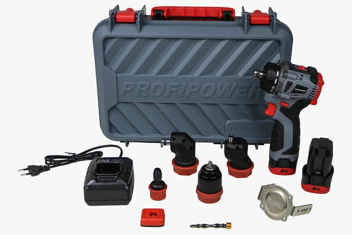 Аккумуляторный бесщеточный шуруповерт Profipower Комби BL-161C (16В, 40Нм, Li-ion 2шт, 2.0Ач, 2 скорости, 0.8-10мм, З/У, в кейсе) E0249