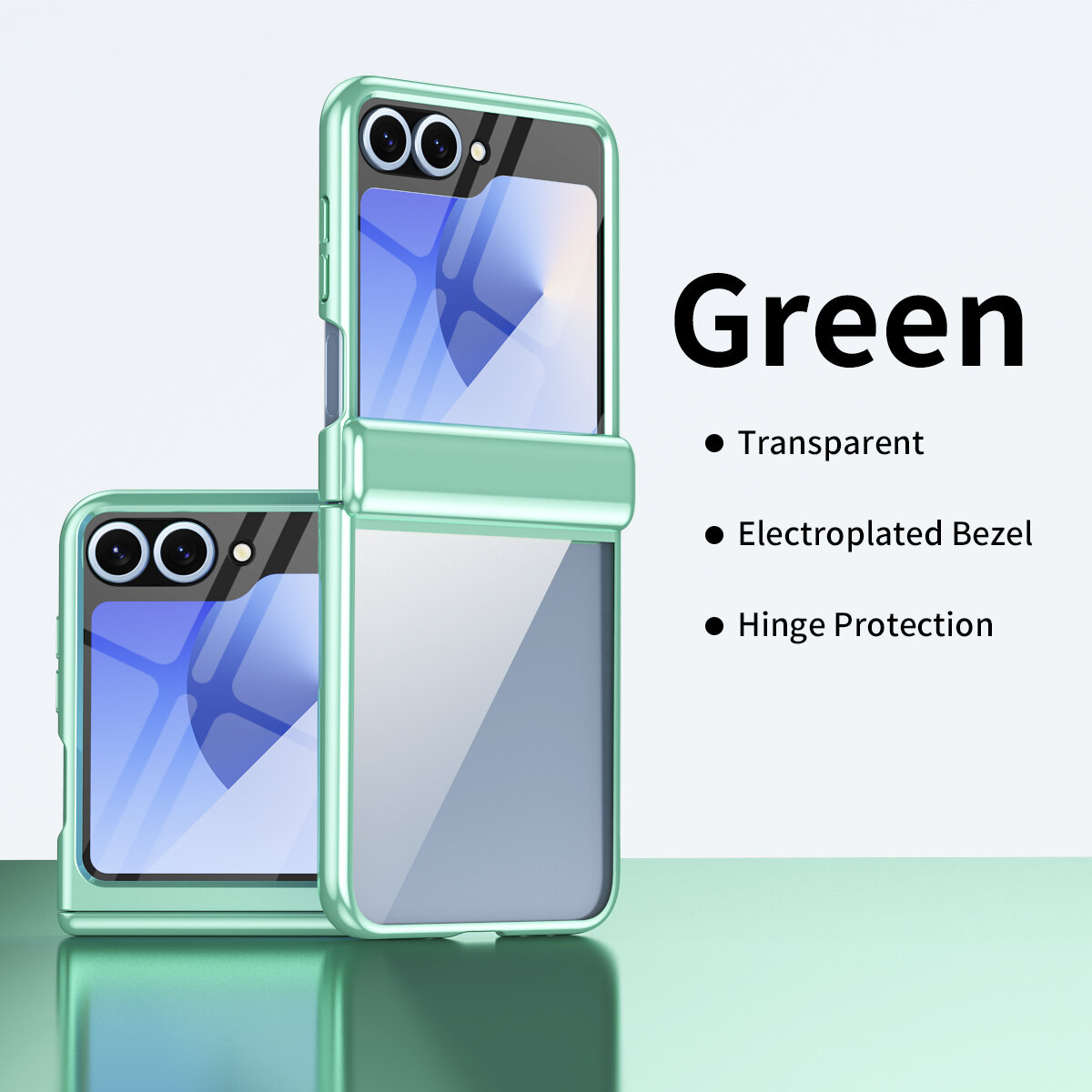 Подходит для Samsung Galaxy Z Flip6 / Самсунг Галакси Z Flip6 Чехол для смартфона, Высокая четкость с передней пленкой из закаленного стекла, Z Flip6, подставка, soft touch,360° Полная защита, резина