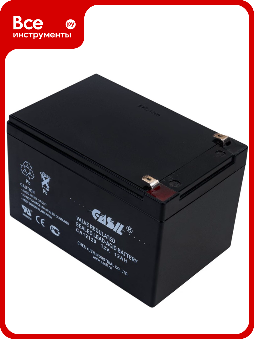 Аккумуляторная батарея CASIL CA12120 2 12 В / Ач, F2, 12В прямая полярность