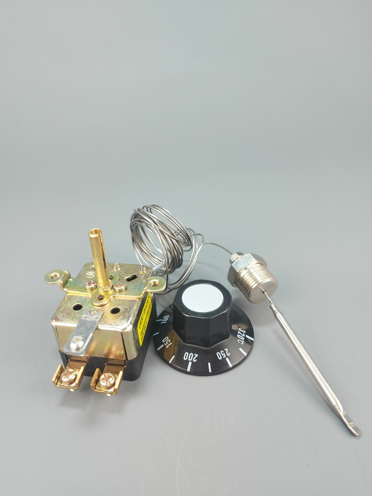 Термостат капиллярный регулируемый 100-320C WY-R12 SD 25A/250V L-2500 мм с рукояткой