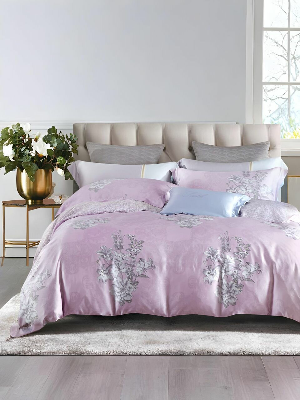 Постельное бельё тенсель 1,5 спальное - "Лилия флосс" Универсал