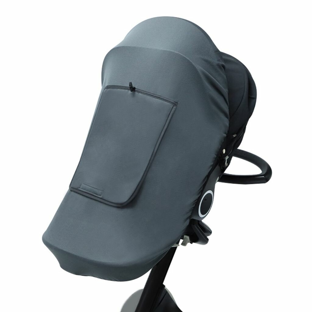 Универсальный солнцезащитный козырек и навес от дождя для колясок - серый