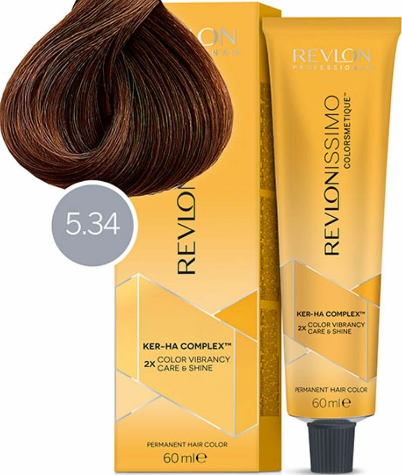 Revlon, Revlonissimo Colorsmetique, 5,34 Светло-коричневый золотистый медный 60 мл
