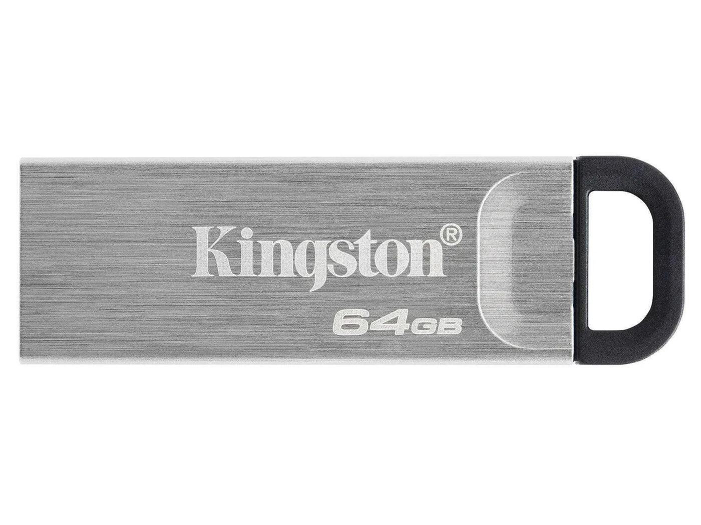 Флешка (flash-накопитель) Kingston DataTraveler Kyson, 64 ГБ, USB 3.2, серебристый металл, DTKN/64GB